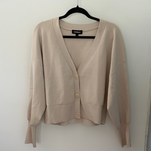 Express | Sweaters | Express Womens Beige Buttonup Cardigan | Poshmark